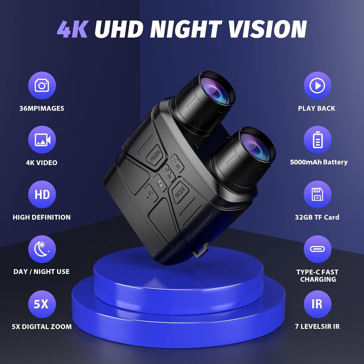 TrailBlazer™ Pro 4K UHD Night Vision Binoculars – Military Mental Endurance